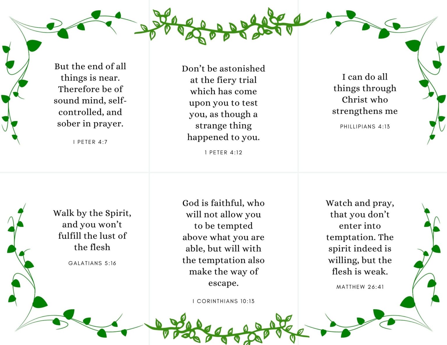 Bible Verse Cards - Free Printable Scripture Cards