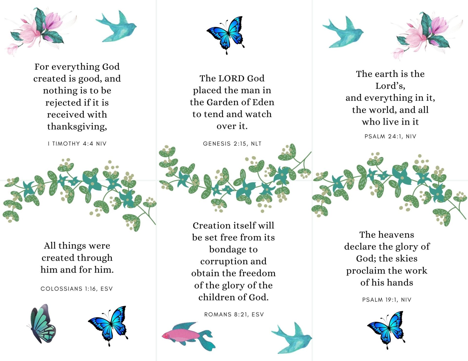 Bible Verse Cards - Free Printable Scripture Cards